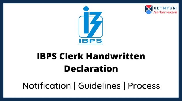 IBPS Clerk Handwritten Declaration 2021: IBPS Letter Format